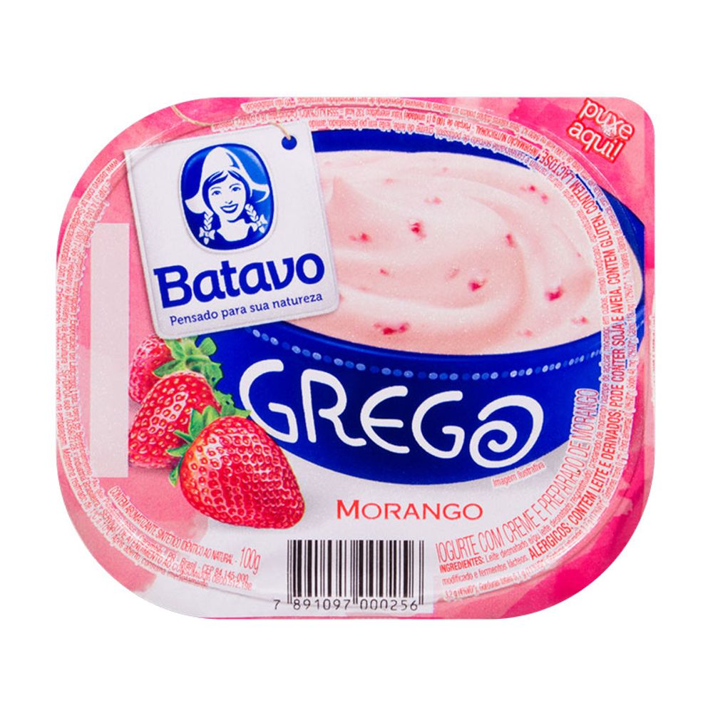 Iogurte Grego Batavo 100g Morango - Azul Atacarejo