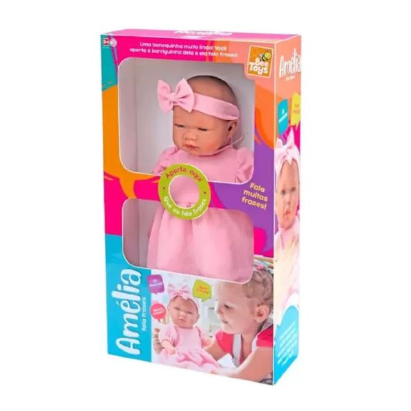 Boneca Amelia Frases Bee Toys - Azul Atacarejo