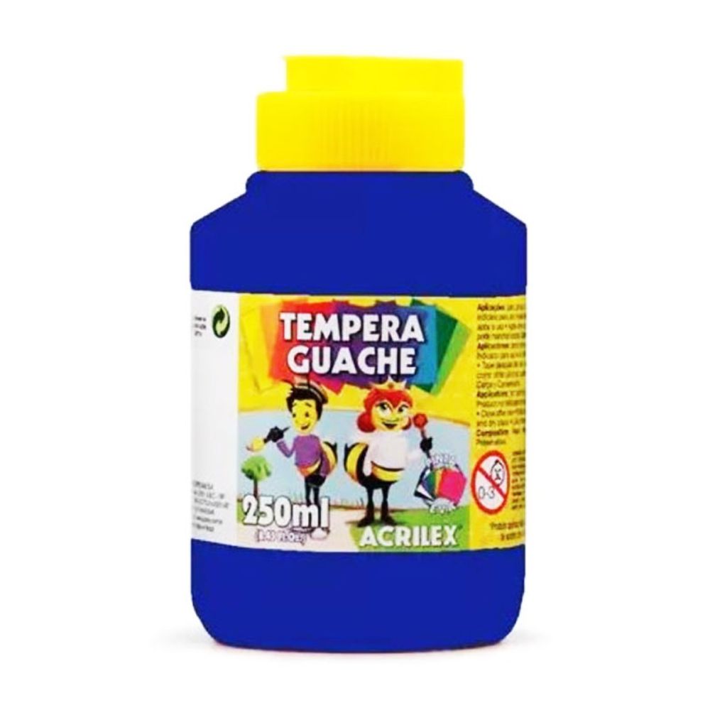 Tinta Guache Acrilex Azul 250ml - Azul Atacarejo