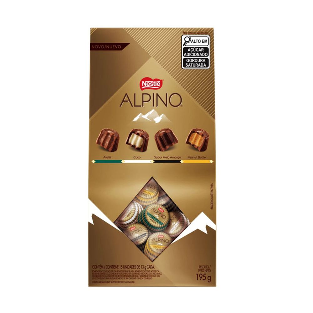 Bombons Recheados Alpino 195g - Azul Atacarejo